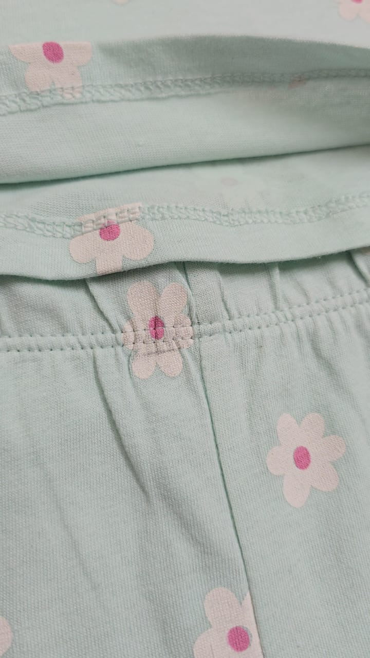 Crop top tees and short set|Cotton,ruffled trim - Ptex