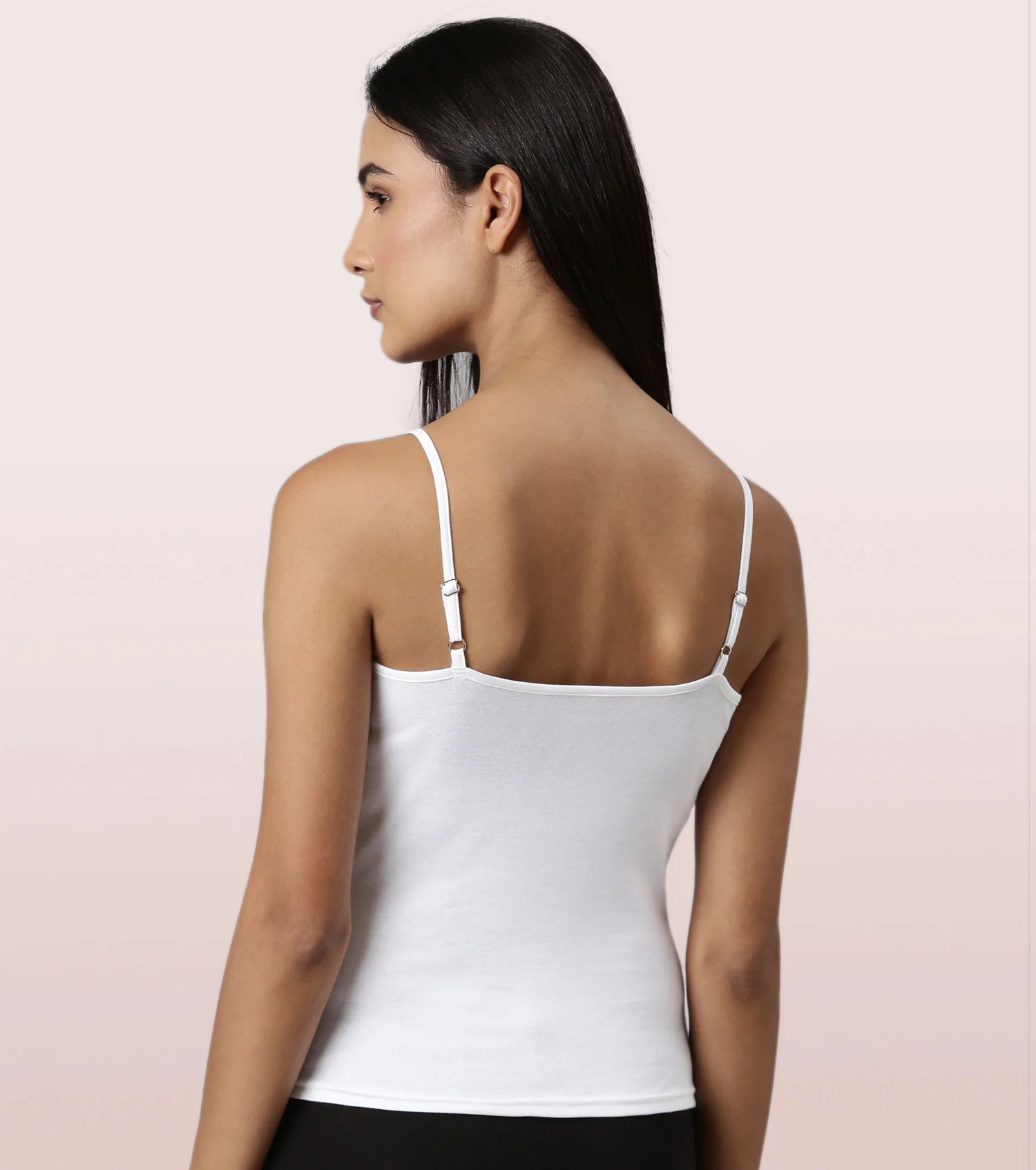 Slim Fit White Color Camisole-Cotton